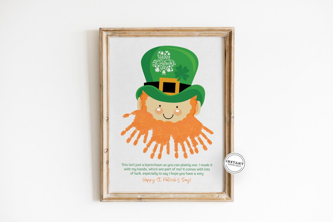 St. Patrick's Day Craft Leprechaun Beard Handprint Keepsake DIY Saint ...