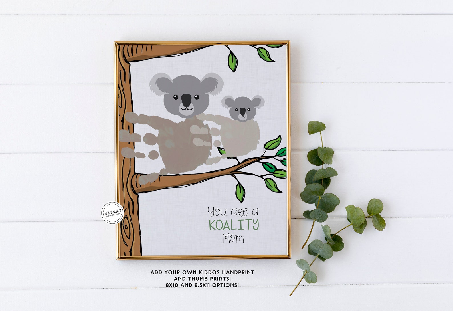 EDITABLE Quality Koala Handprint Craft Grandparent Handprint | Etsy
