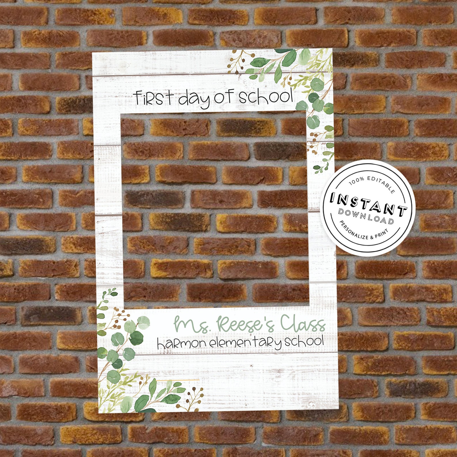 School Photo Booth Frame INSTANT DOWNLOAD Photo Prop First - Etsy