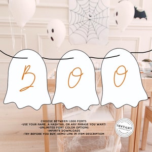 Children Ghost Banner With Name Custom Ghost Letter Banner - Etsy