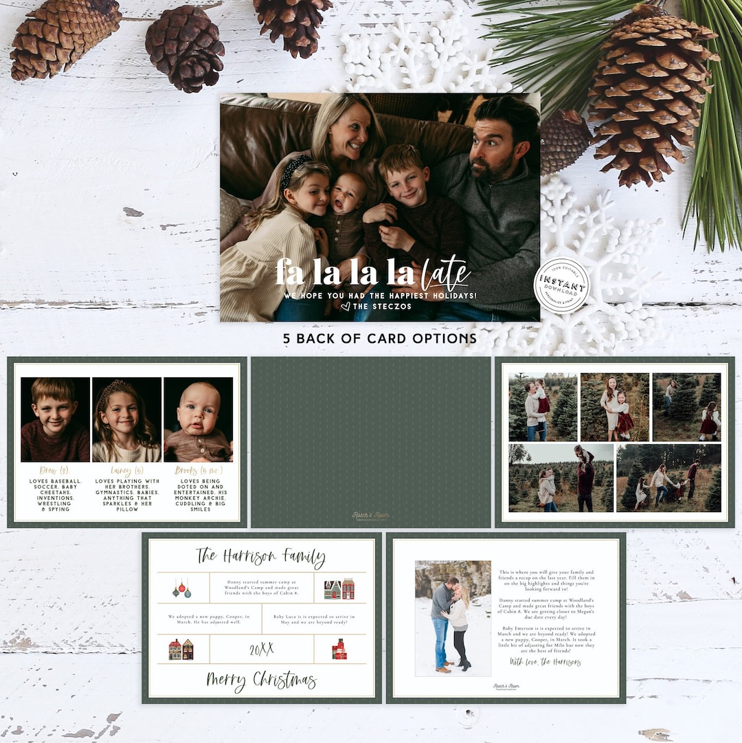 Fa La La La Late Belated Christmas Card | Late Holiday Cards for Family ...