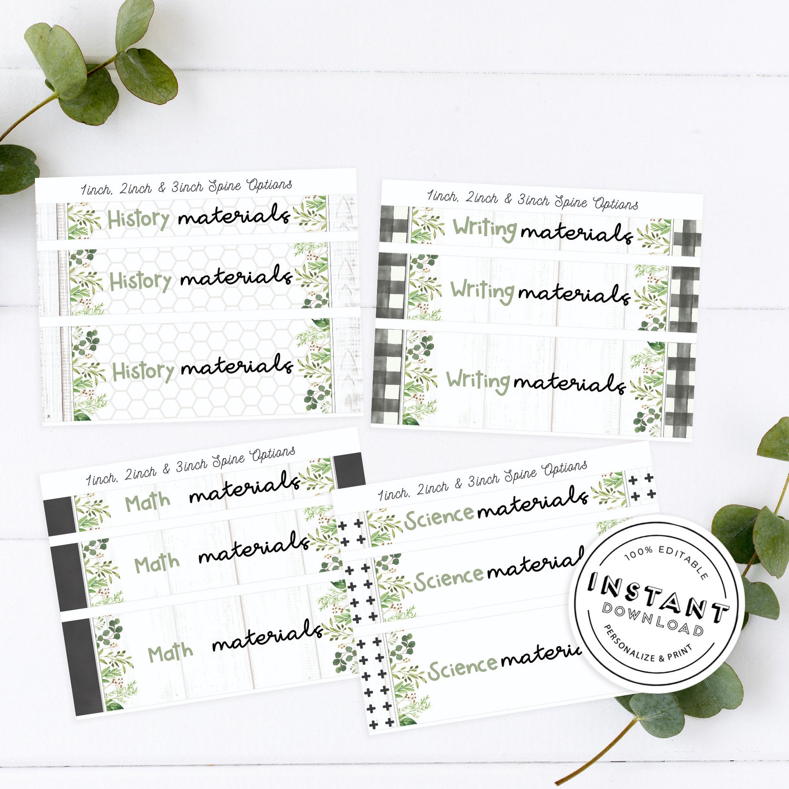 Set of 4 Farmhouse Classroom Binder Covers Modern Farmhouse | Etsy