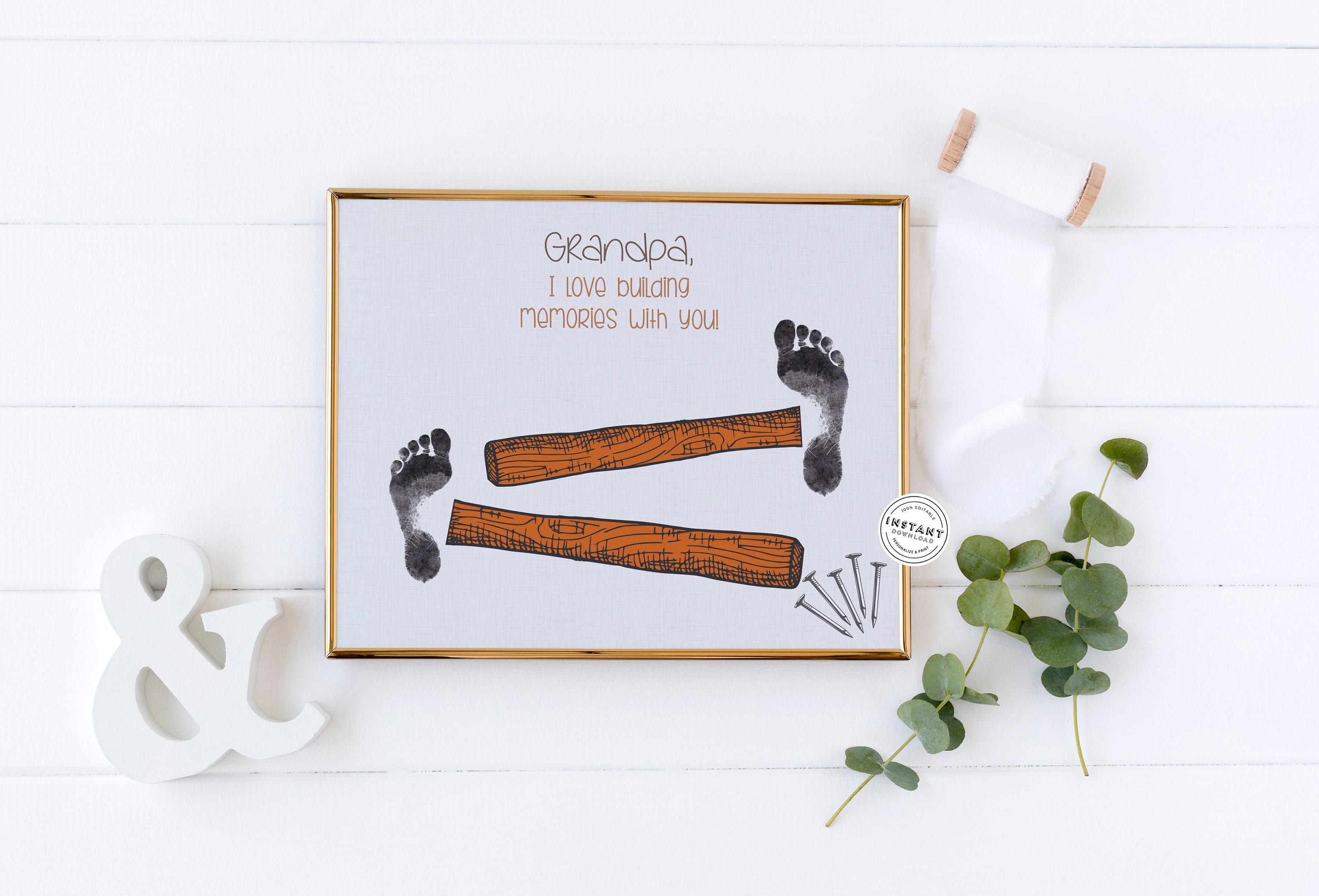 EDITABLE Grandpa I Love Building Memories With You Fathers Day Print ...