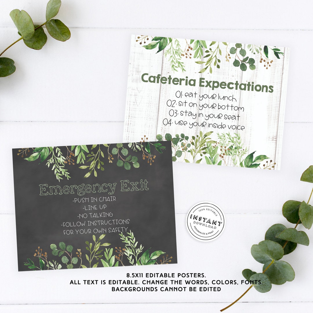 Farmhouse Classroom Editable Posters | Modern Farmhouse Teacher Decor ...