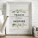 Teach Love Inspire Poster Farmhouse Classroom Shiplap | Etsy