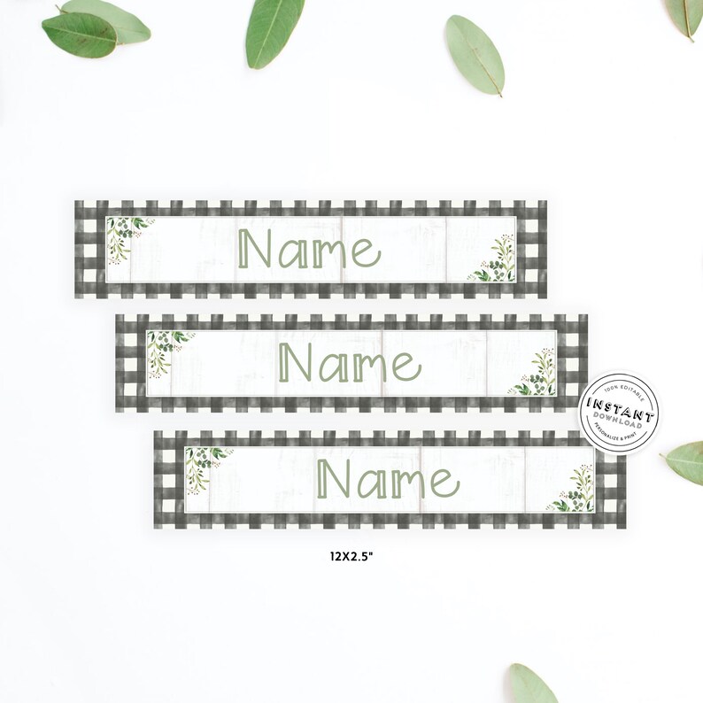 Farmhouse Classroom Desk Name Tag | Modern Farmhouse Teacher Decor ...