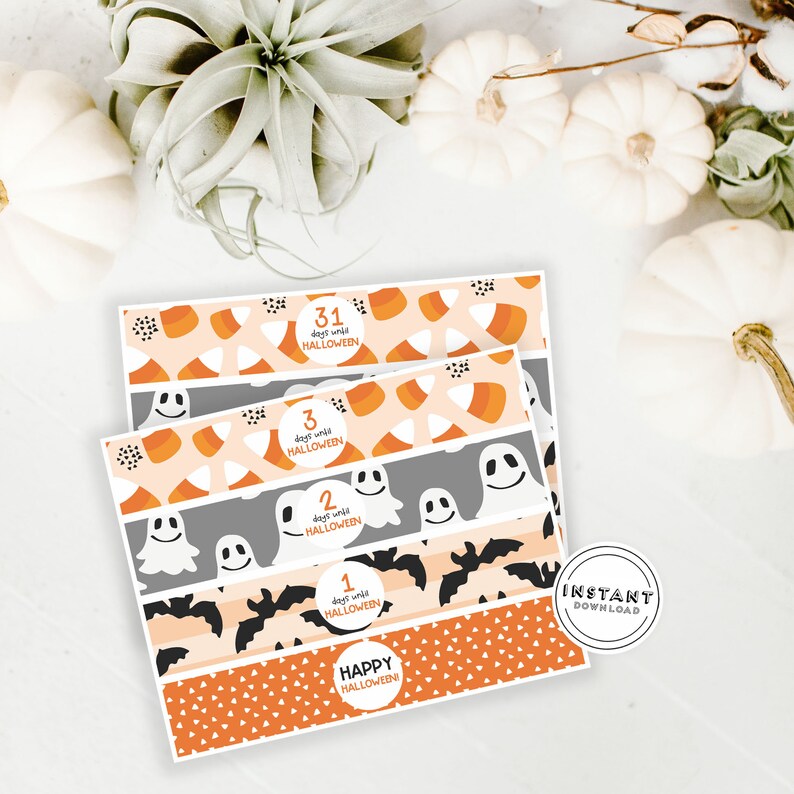 Halloween Countdown Paper Chain Halloween Advent Halloween | Etsy