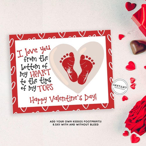 Bottom of My Heart Tips of My Toes Happy Valentine's - Etsy