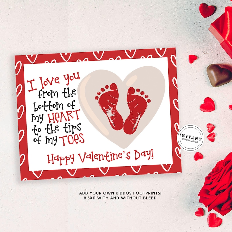 Bottom of My Heart Tips of My Toes Happy Valentine's - Etsy