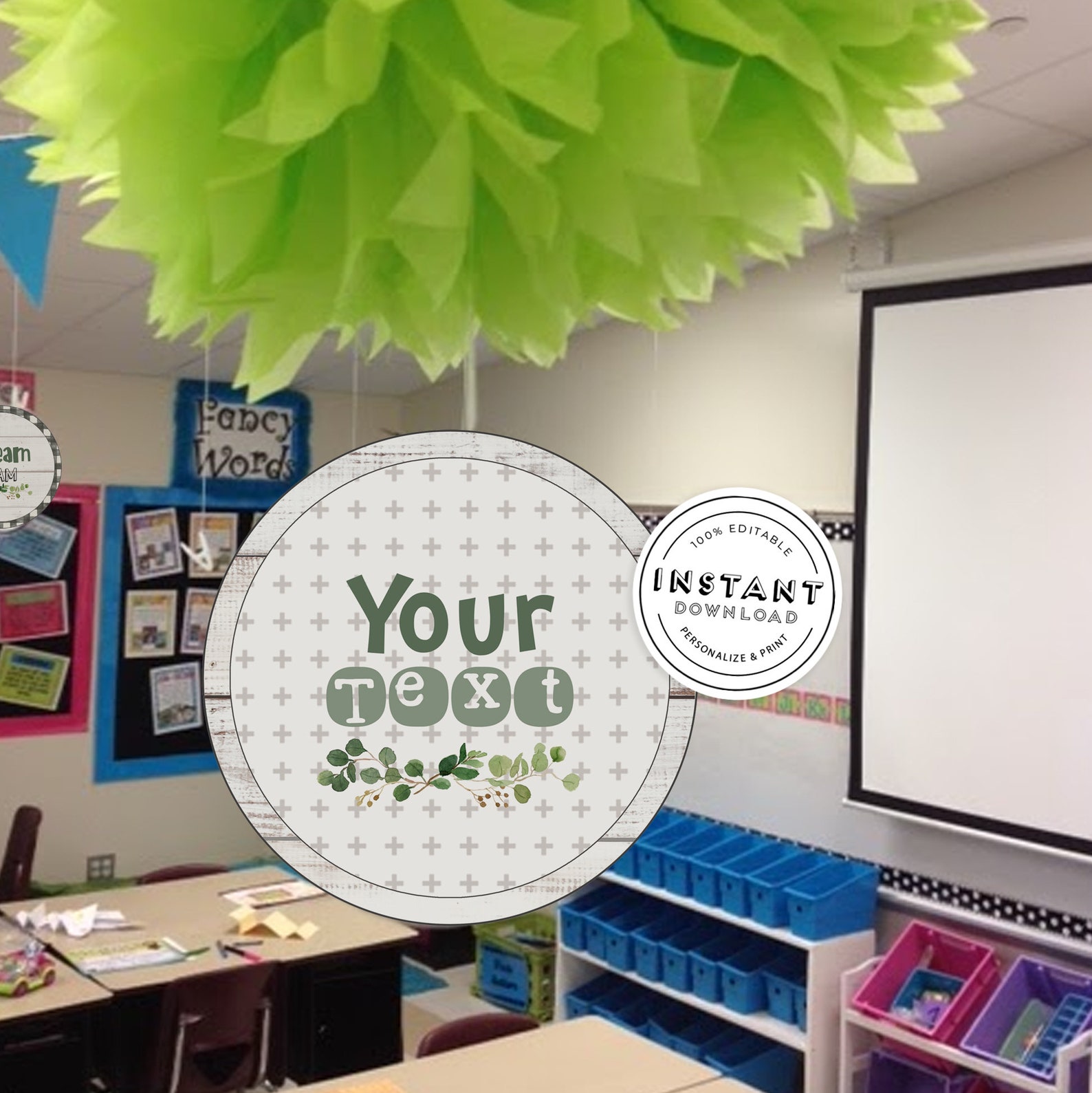 Set of 4 Farmhouse Classroom Table Numbers Editable | Etsy