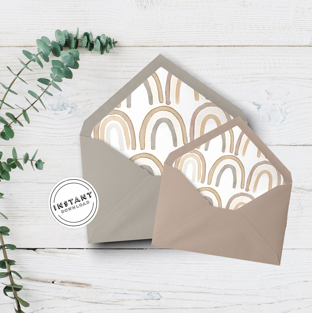 Boho Rainbow Envelope Liner Boho Baby Shower Envelope Details A7 ...