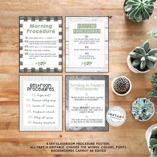 Farmhouse Classroom Rules EDITABLE Farmhouse Teacher Decor - Etsy