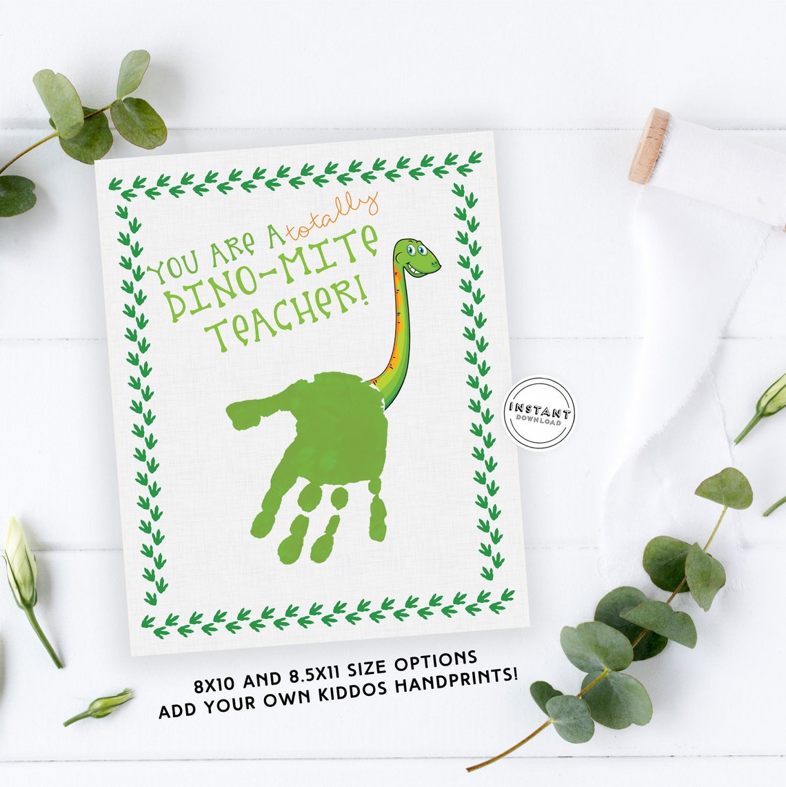 You Are a DINO Mite Teacher Handprint Craft | Handprint Keepsake for ...