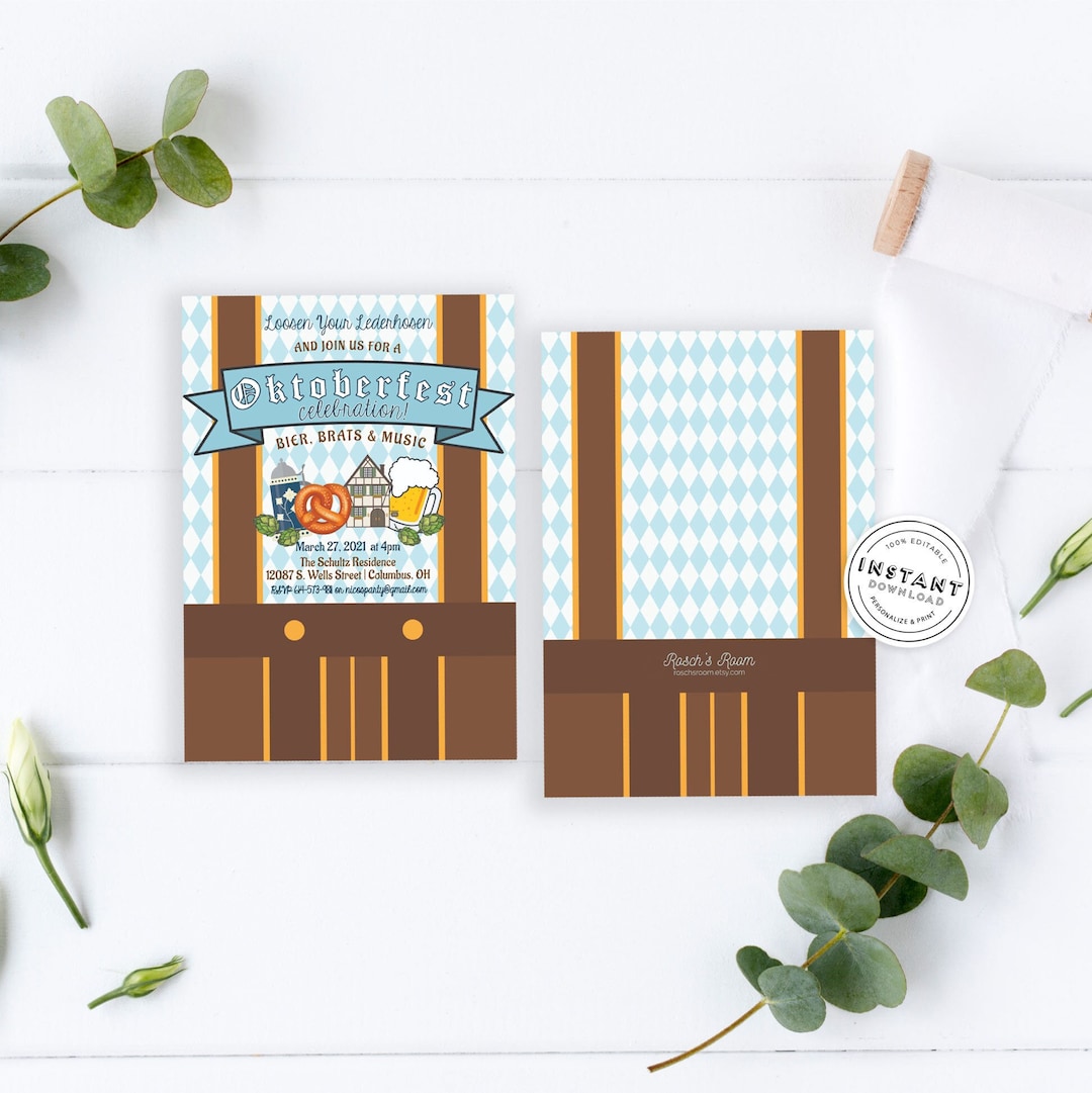 Oktoberfest Invitation Template | Print at Home Oktoberfest Party DIY ...