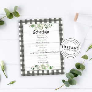 Farmhouse Classroom Schedule | Modern Farmhouse Teacher Decor ...