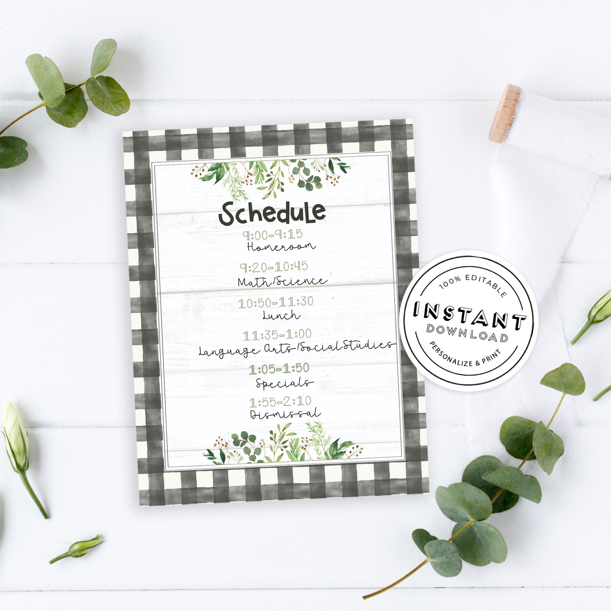 Farmhouse Classroom Schedule Modern Farmhouse Teacher Decor - Etsy