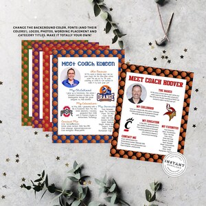 Meet the Coach Basketball Template | Coach Introduction Form | Editable ...