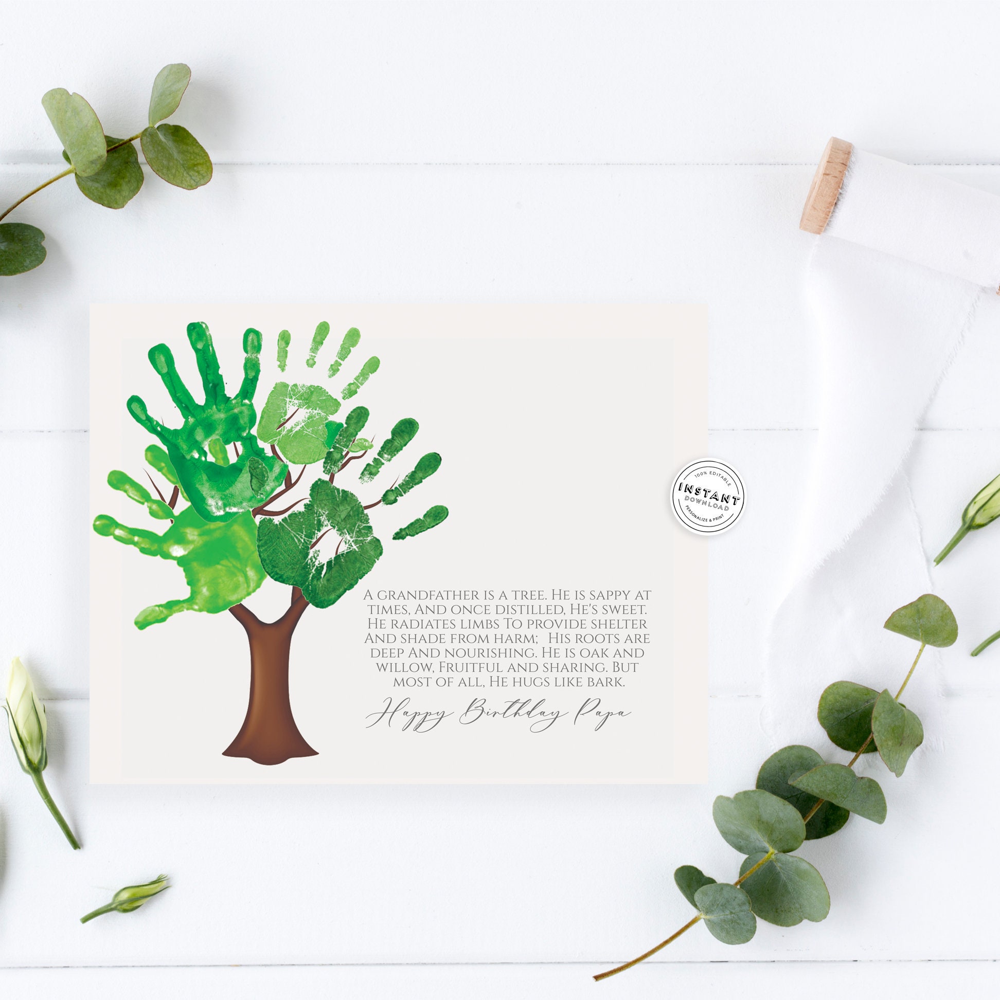 EDITABLE A __ is A Tree | Birthday Card Keepsake for Dad | Fathers Day ...