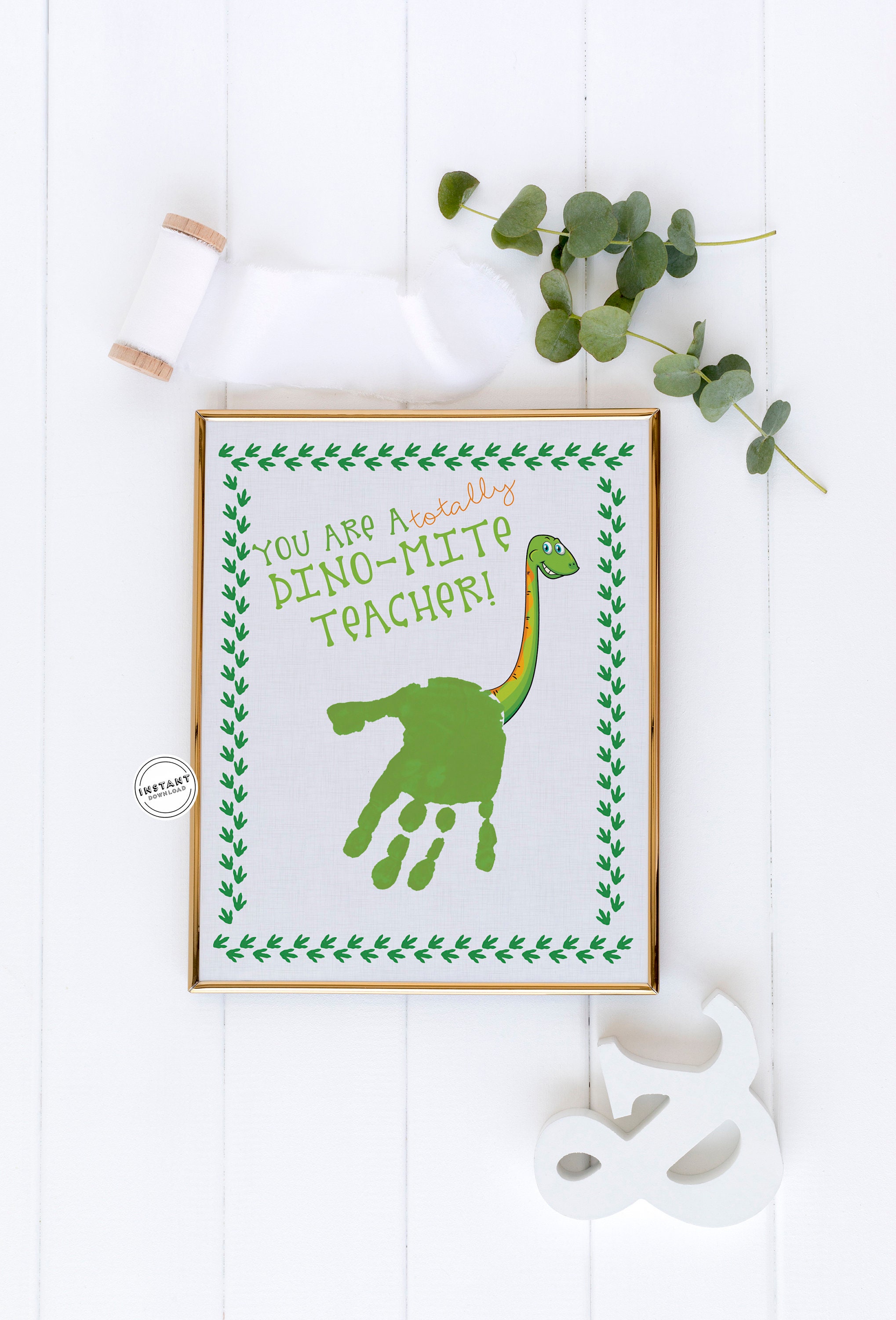 You Are a DINO Mite Teacher Handprint Craft | Handprint Keepsake for ...