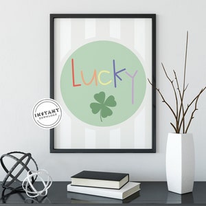 Lucky St. Patricks Day Art Print | Boho St. Paddys Day Printable ...