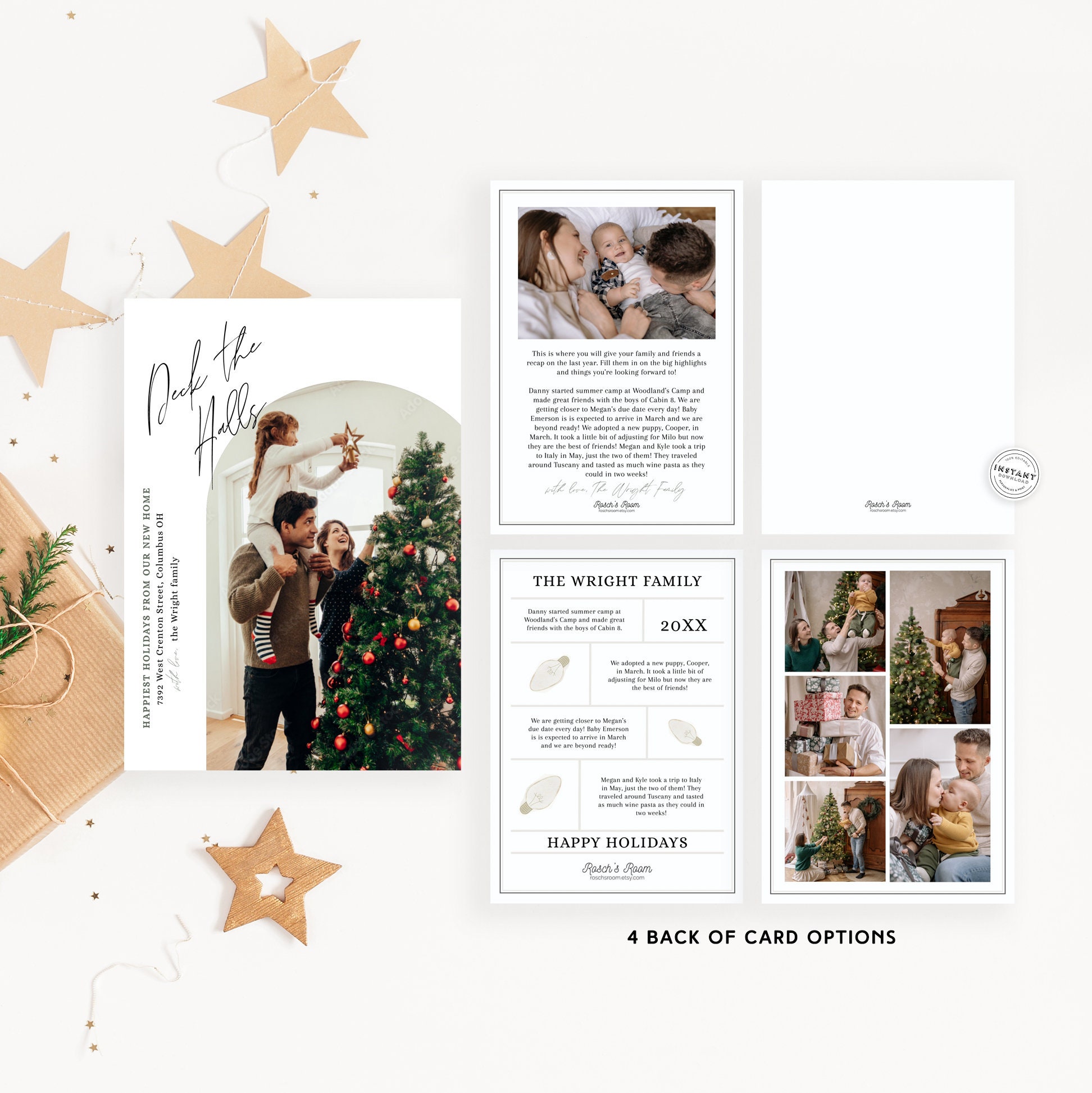 Script Deck the Halls Holidays Family Card Printable - Etsy