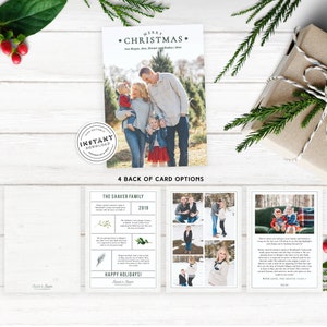 Class Christmas Card With Family Photos and Year Recap | Printable ...