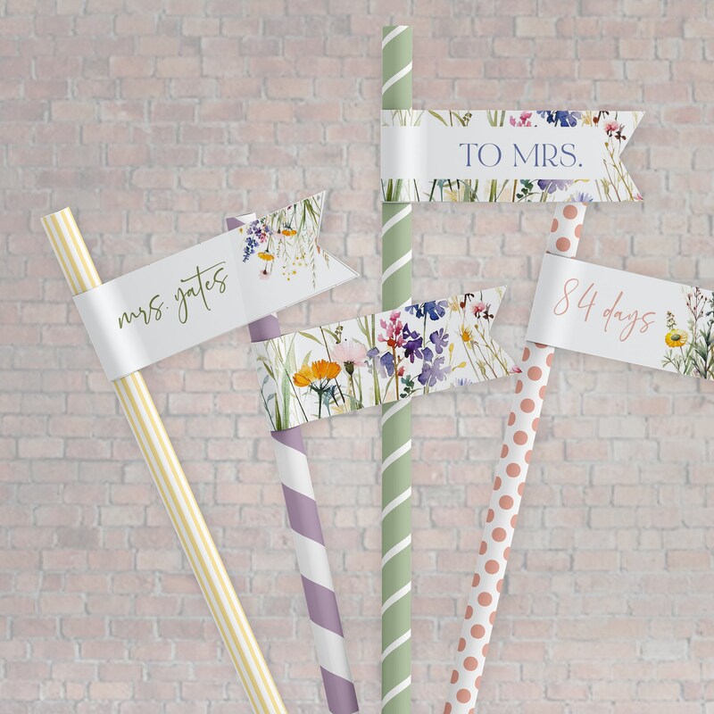 Floral Paper Straws - Etsy