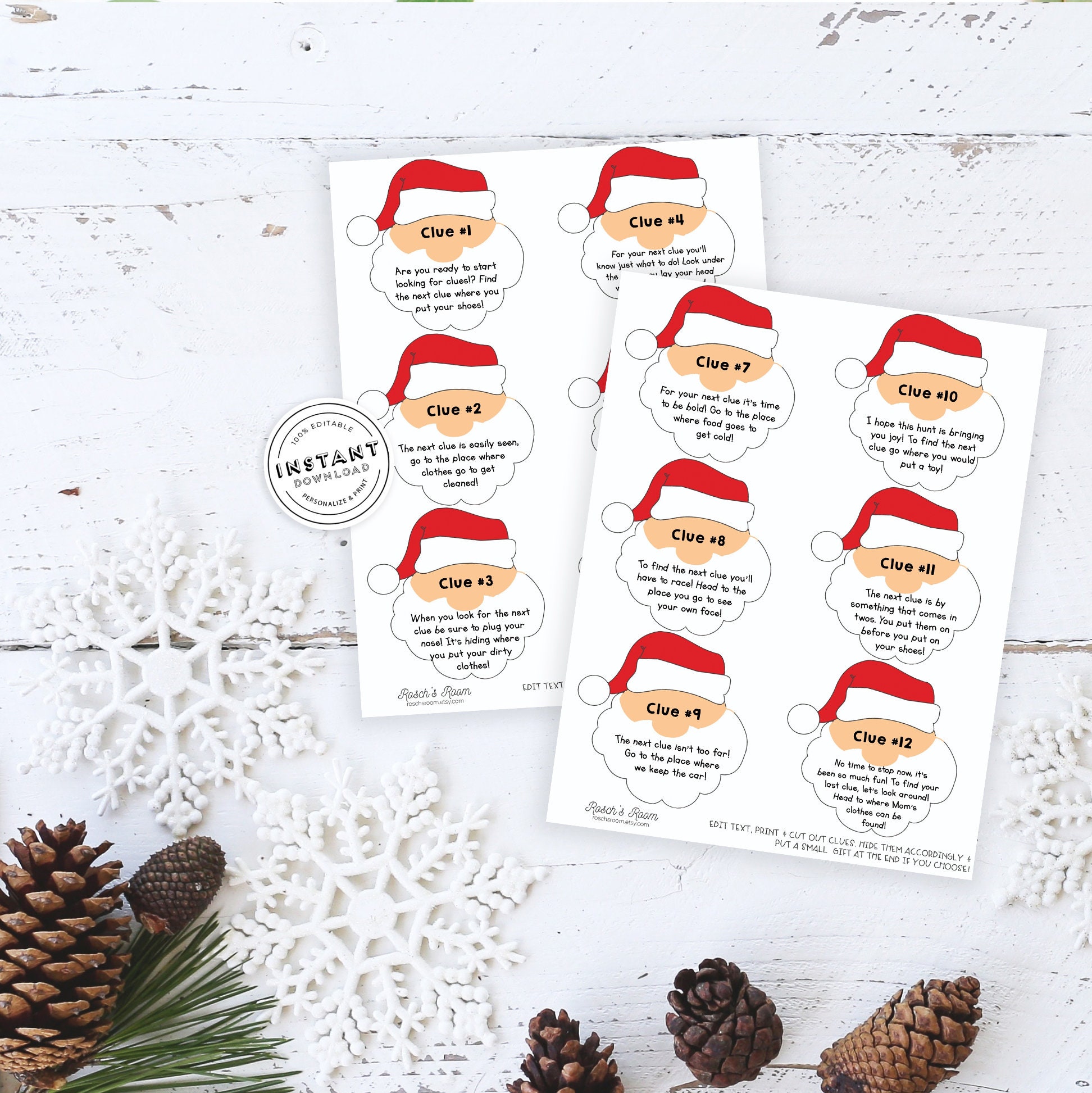 Santa Scavenger Hunt for Kids at Home Holiday Treasure Hunt - Etsy