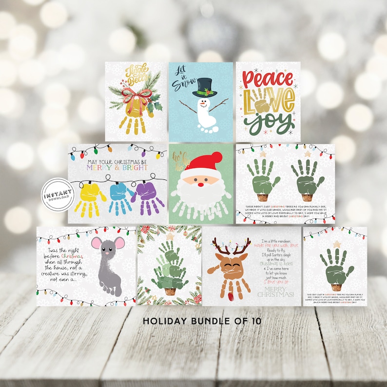 Holiday Handprint Craft BUNDLE Christmas Handprint Activity - Etsy