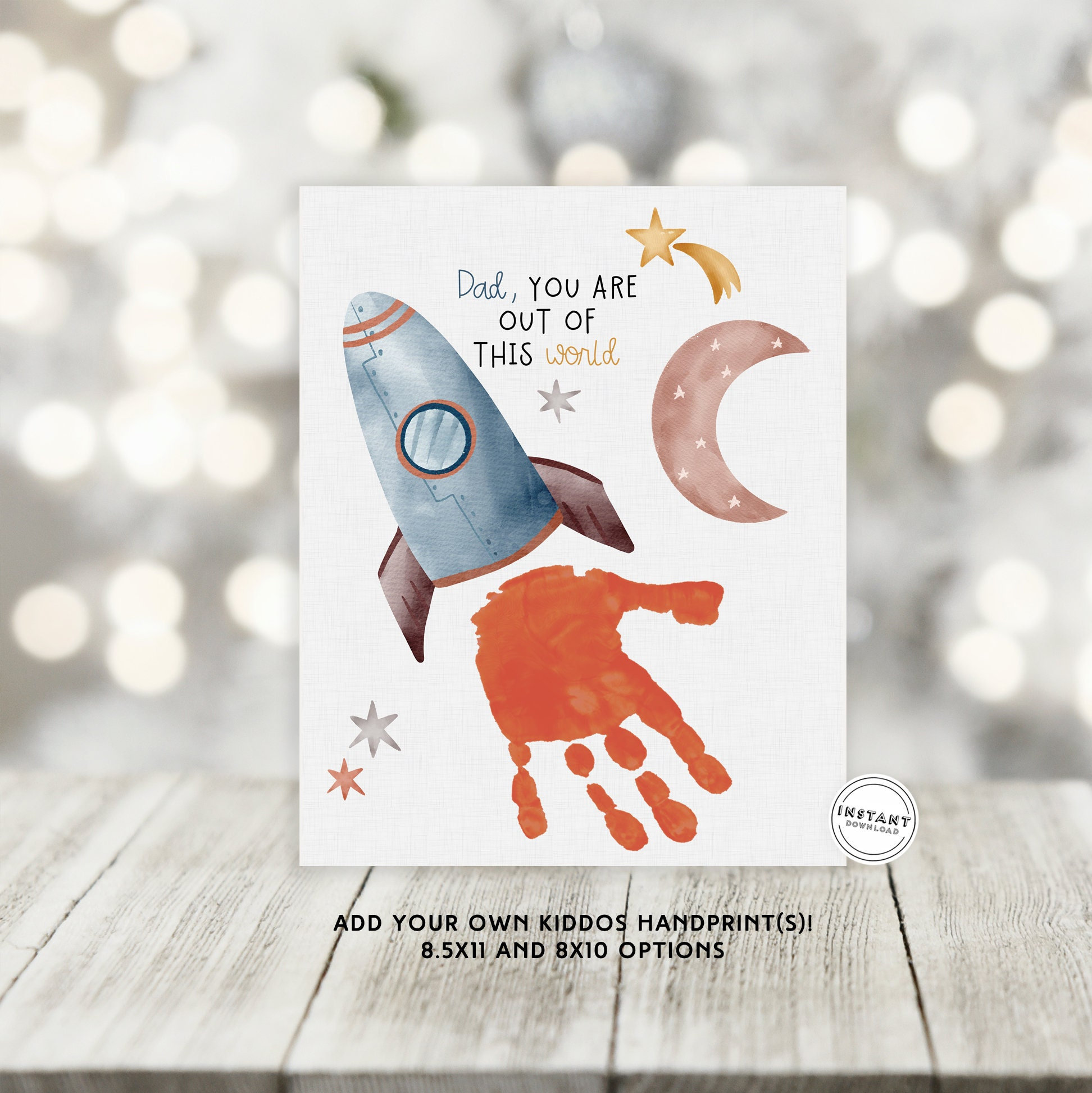 Dad You Are Out of This World Handprint Craft | Dad Keepsake Card for ...