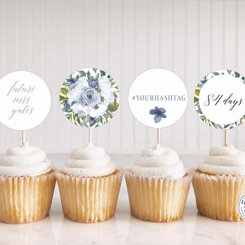Blue Cupcake Toppers - Etsy