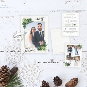 Printable Christmas Photo Cards | Minimalistic Style DIY Holiday Cards ...