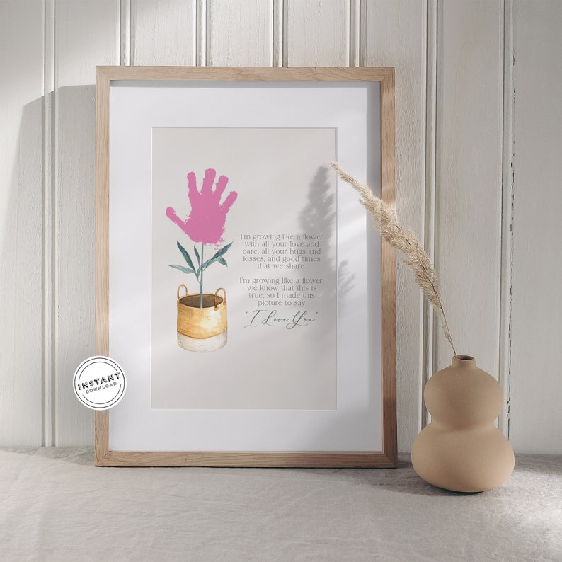 I'm Growing Like a Flower Handprint Art Hand Print Craft - Etsy