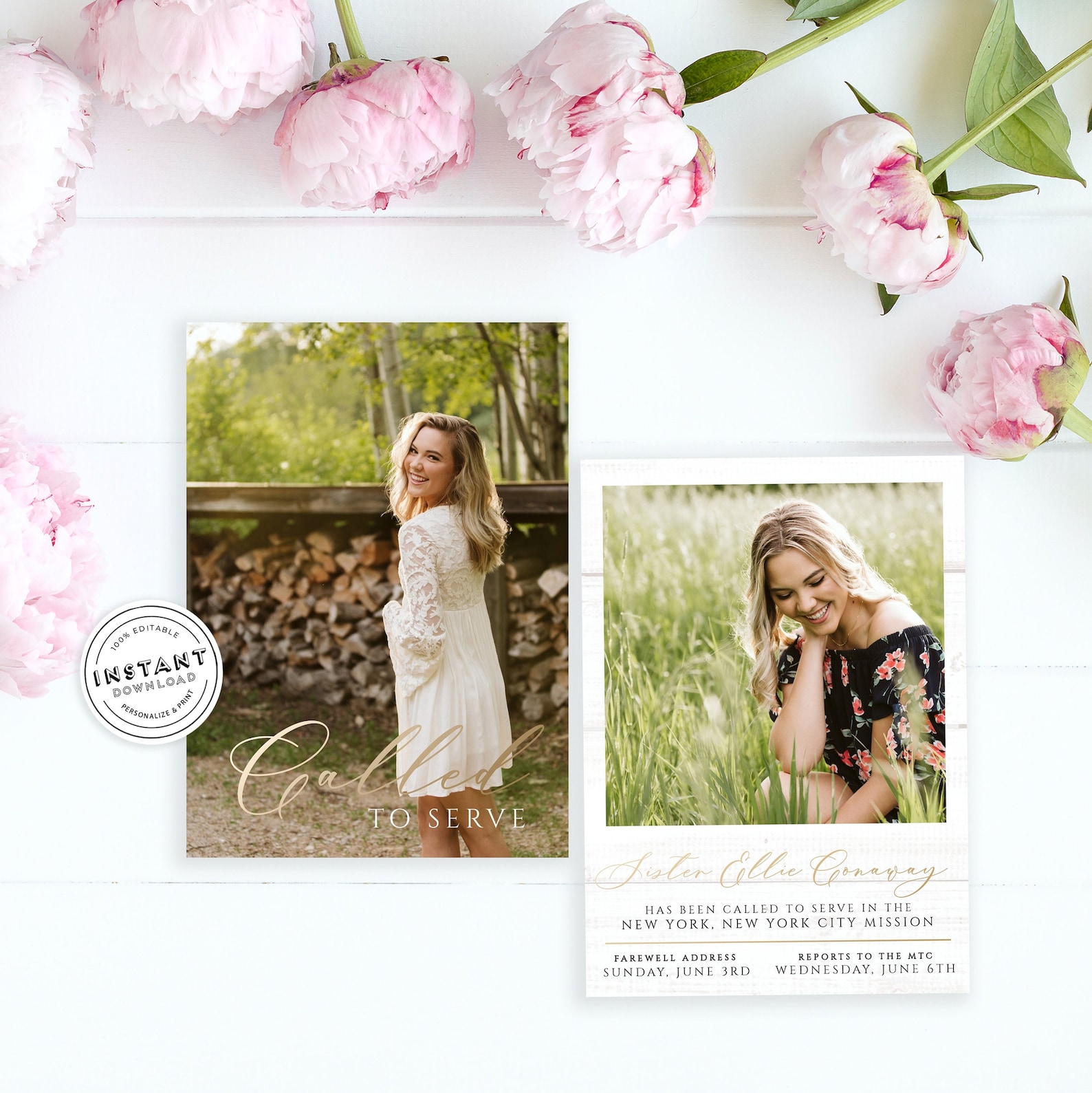 LDS Missionary Farewell Invitation Gold Calligraphy | Modern LDS Called ...