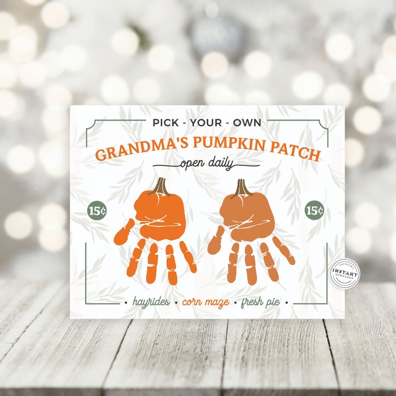 EDITABLE Pumpkin Patch Handprint Craft Pumpkin Patch Fall - Etsy
