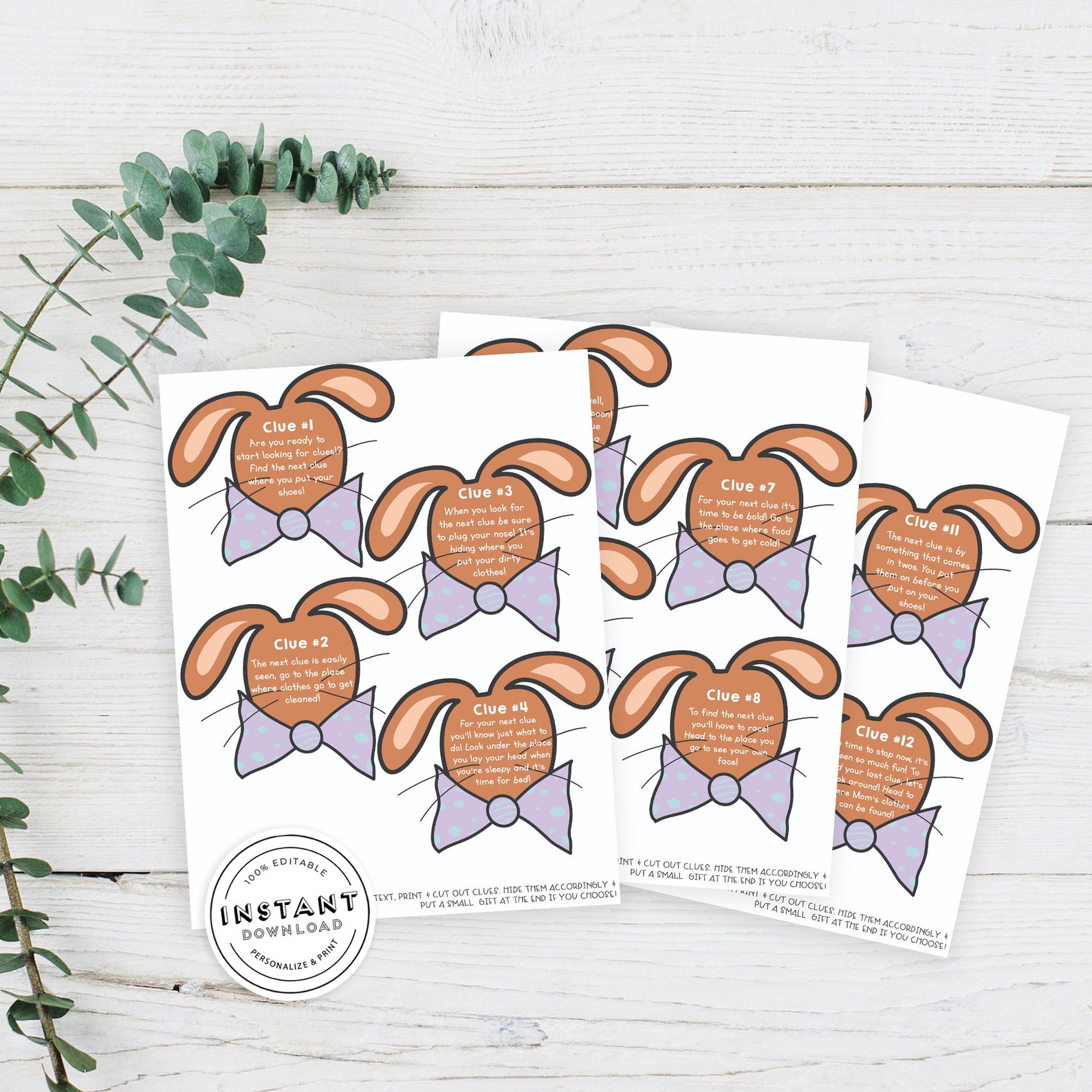 Easter Bunny Scavenger Hunt for Kids | at Home Holiday Treasure Hunt ...