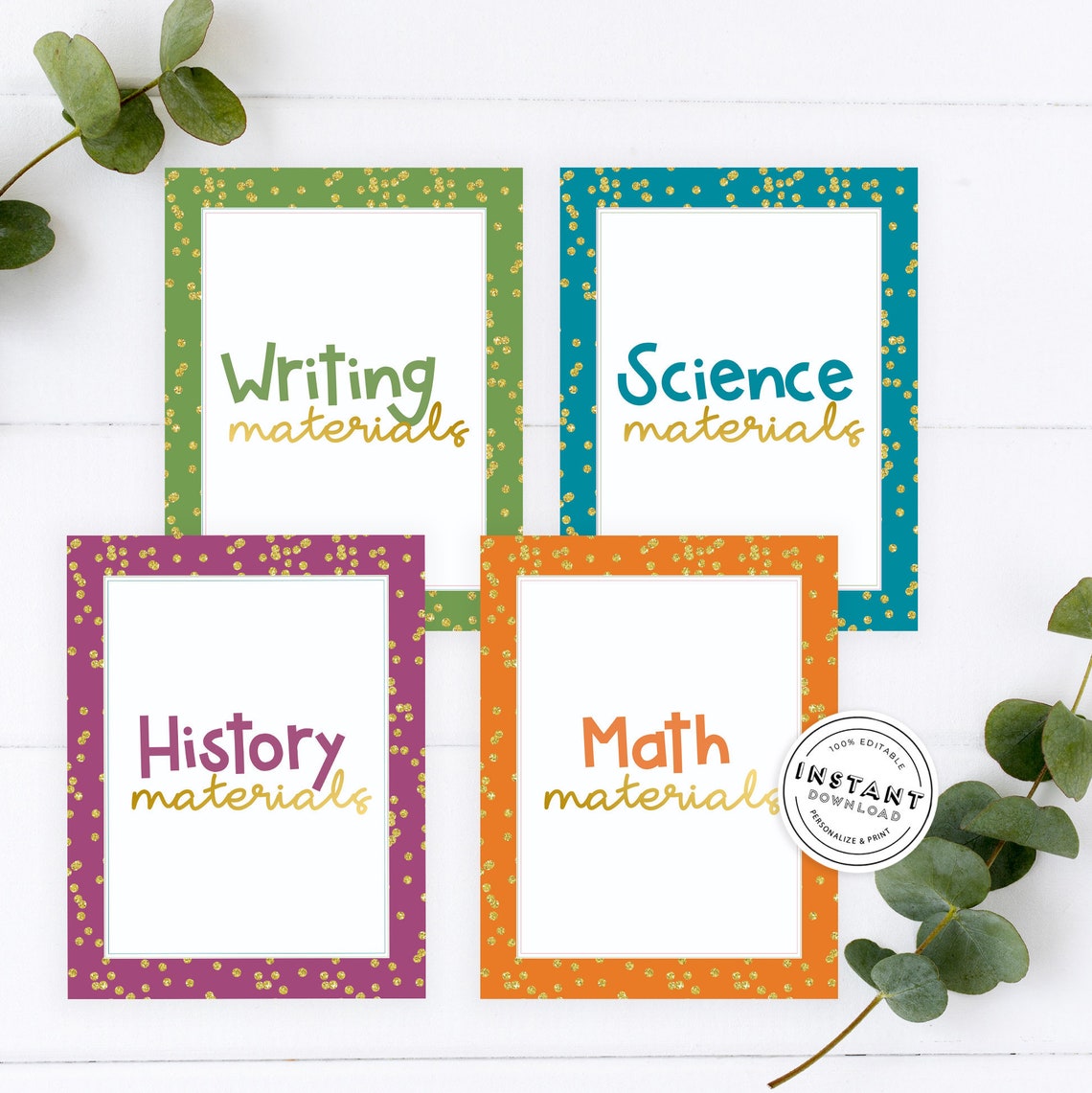 Binder Covers by Subject for Students Rainbow and Confetti - Etsy