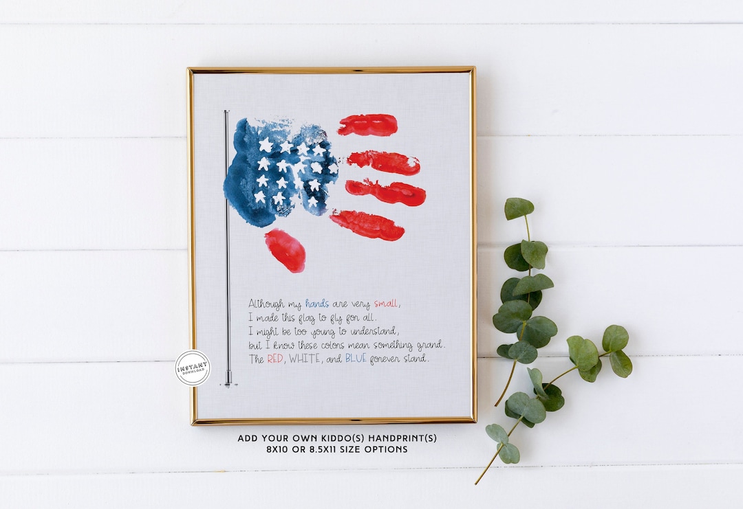 Flag Poem Handprint Craft | 4th of July Flag Handprint Art | Summer USA ...