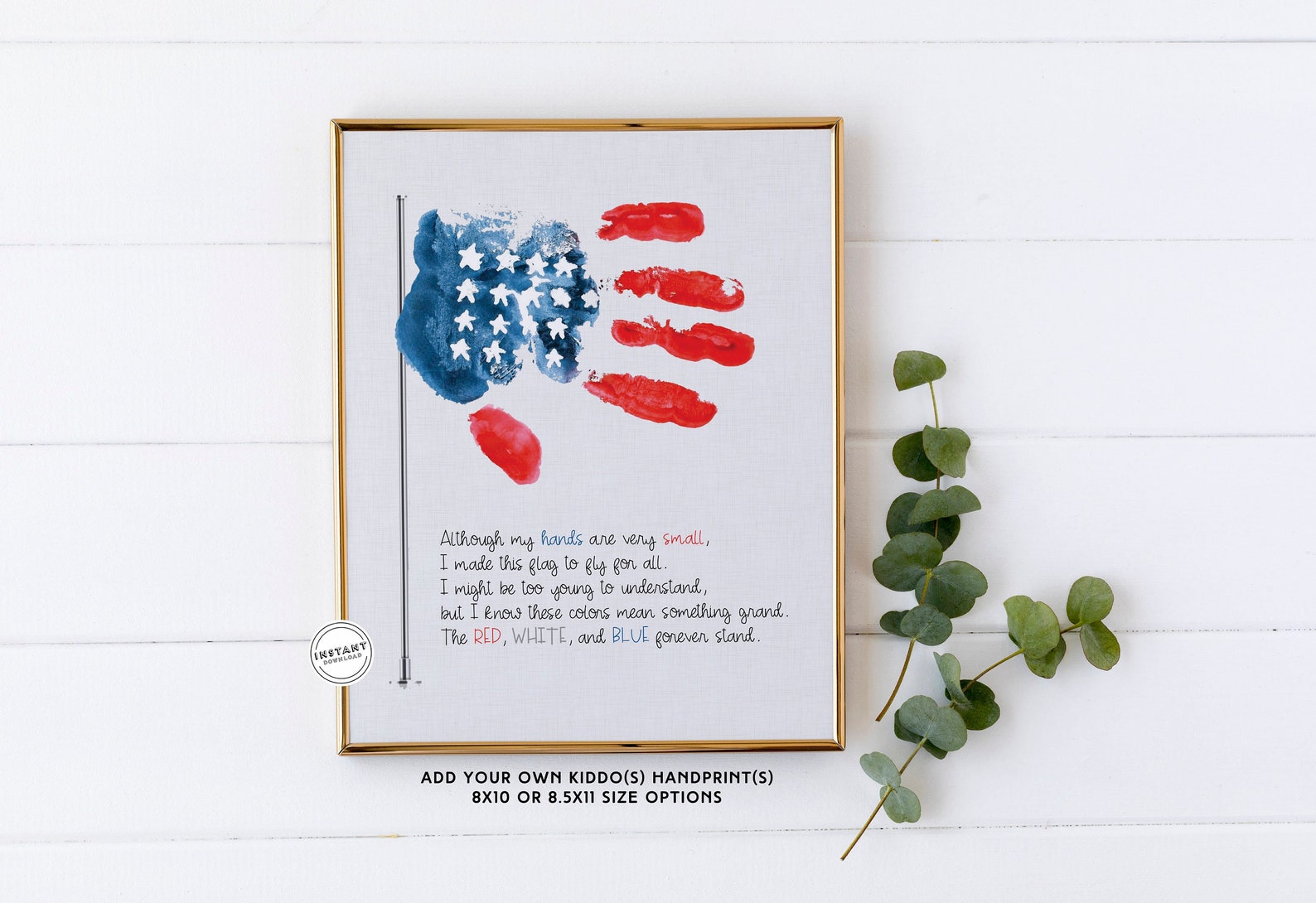 Flag Poem Handprint Craft 4th of July Flag Handprint Art - Etsy