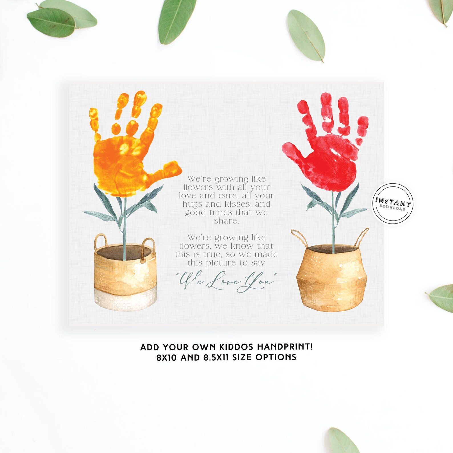 We're Growing Like Flowers Handprint Art Hand Print - Etsy