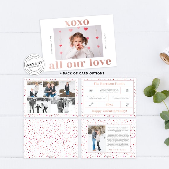 All Our Love Family Valentines Day Card 2020 Photo Card | Etsy