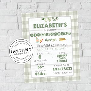 Farmhouse First Day of School Sign Printable | Download First Day ...