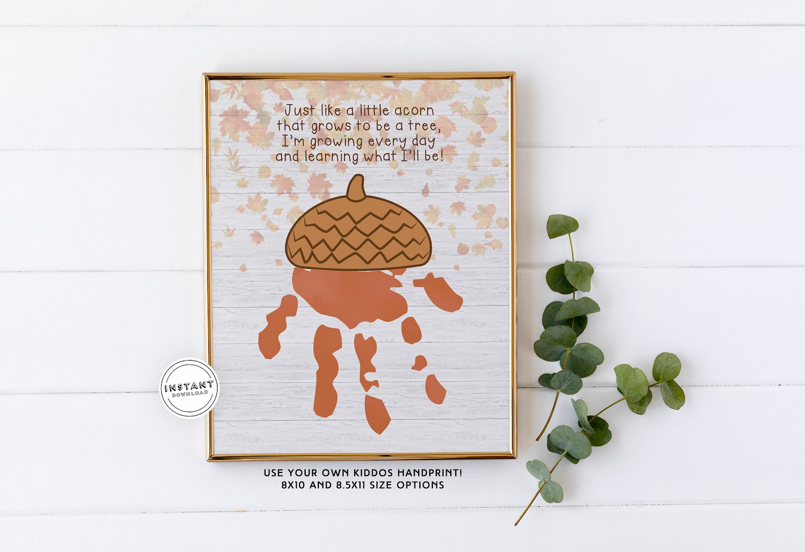 Acorn Fall Handprint Craft Growing up Handprint Craft - Etsy