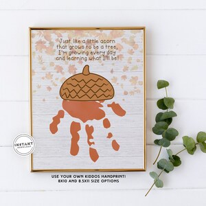 Acorn Fall Handprint Craft | Growing up Handprint Craft | Acorn Autumn ...