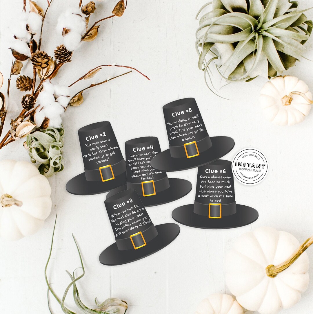 Thanksgiving Scavenger Hunt for Kids | at Home Holiday Treasure Hunt ...