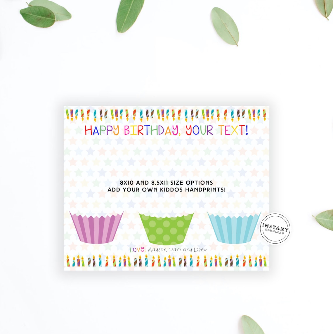 EDITABLE Happy Birthday Cupcake Handprint Craft | Birthday Card ...