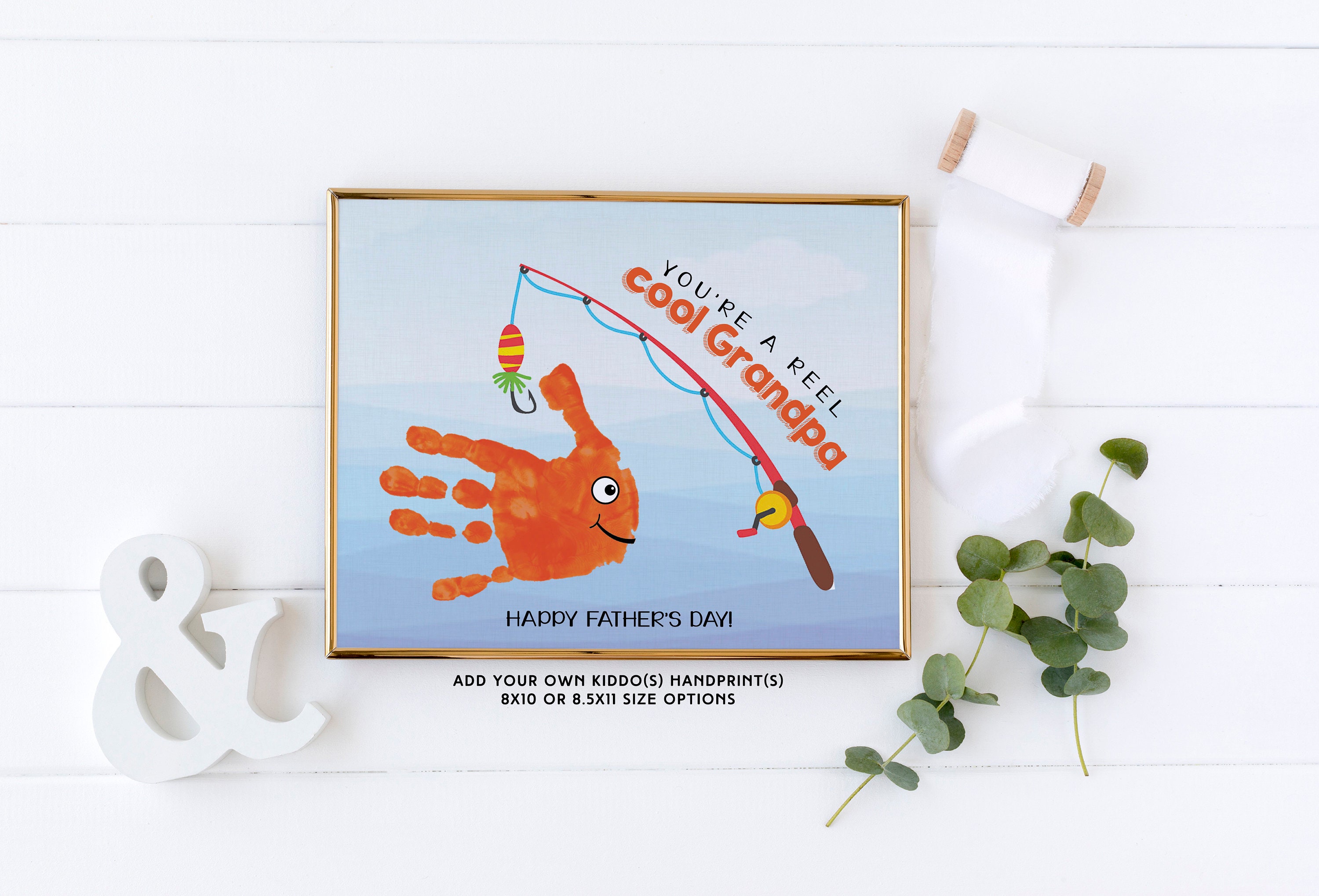 EDITABLE Reel Cool Handprint Craft Fishing Keepsake for Aunt | Etsy