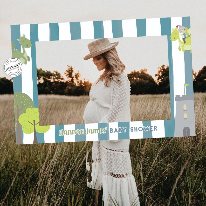 Dragon Baby Shower Photo Booth Frame | Photo Booth Frame for Baby ...