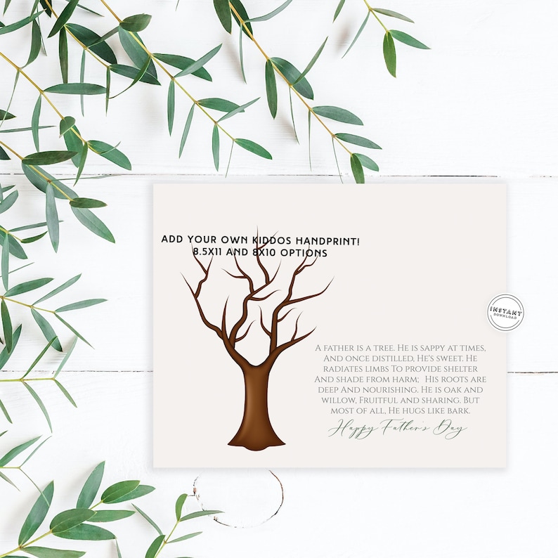 A Father is A Tree Happy Fathers Day Card From Multiple Kids - Etsy
