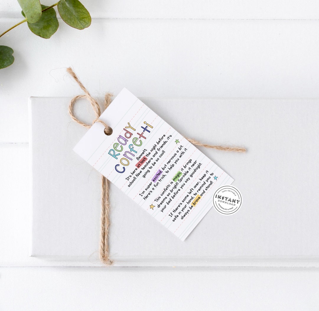 Modern Printable Ready Confetti | First Day of School Confetti | First ...